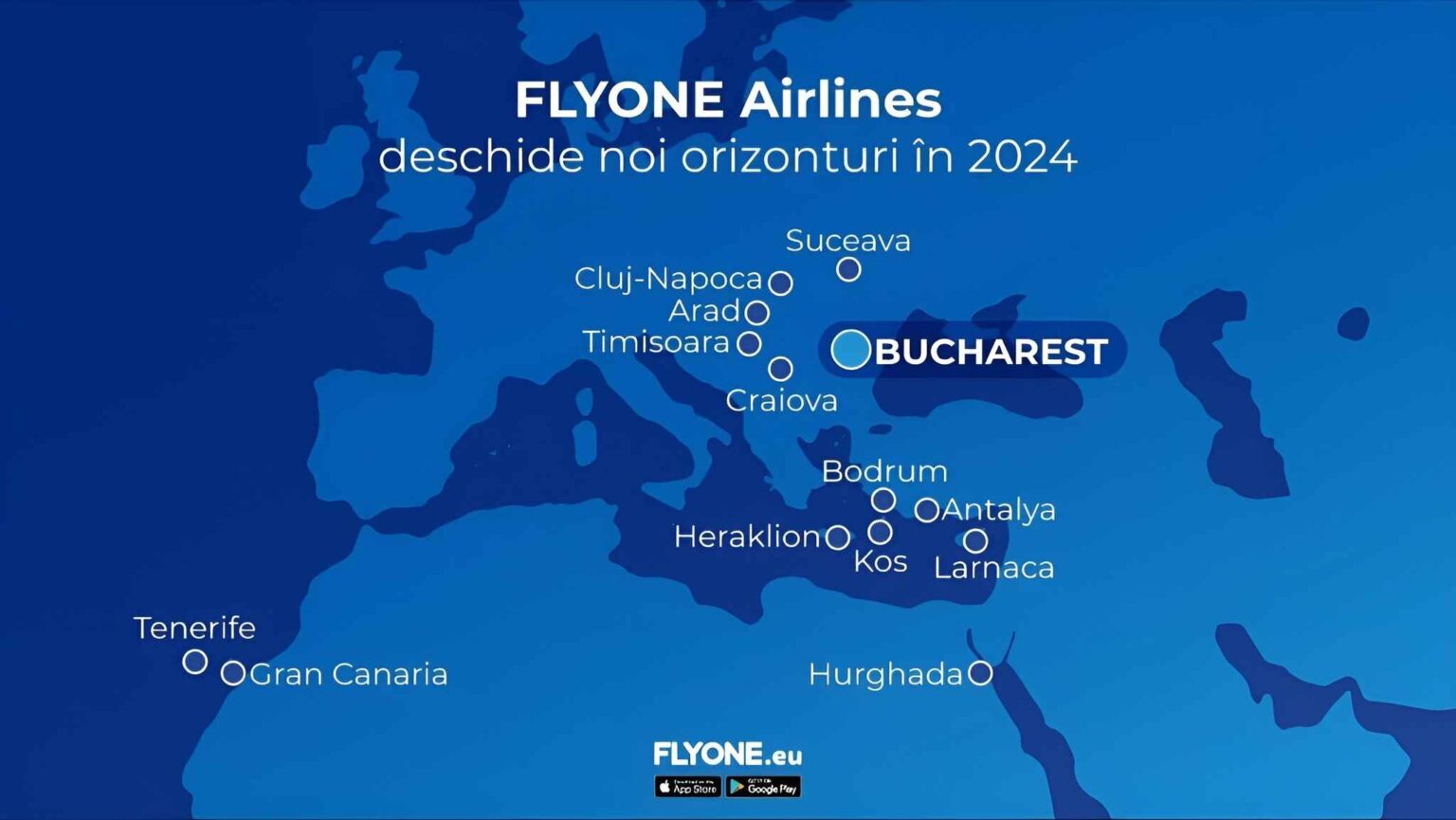 FLYONE Airlines se extinde în România în anul 2024